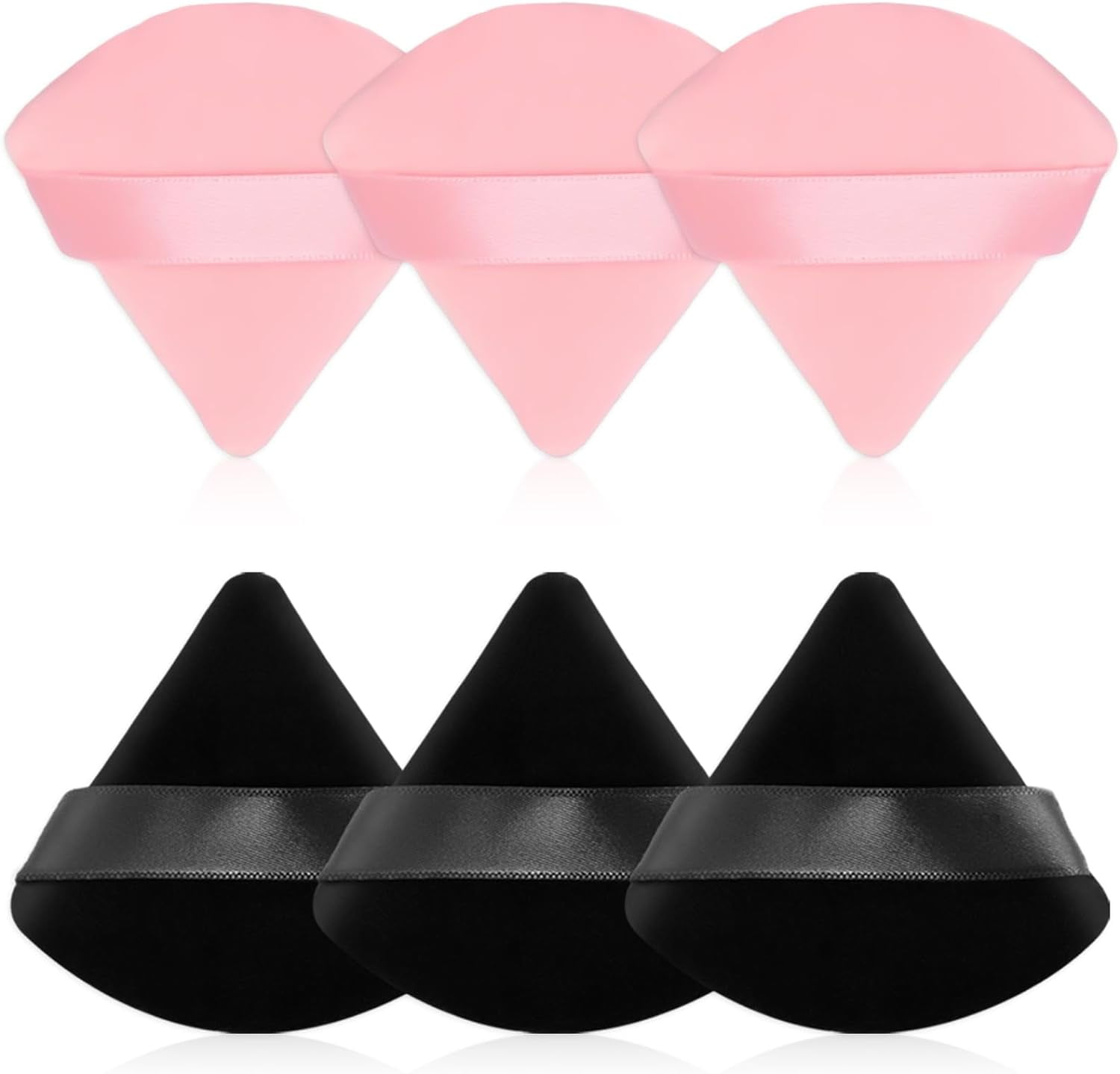 6 Pcs Powder Puff, Soft Velour Powder Puff Face Triangle, Wet and Dry ...