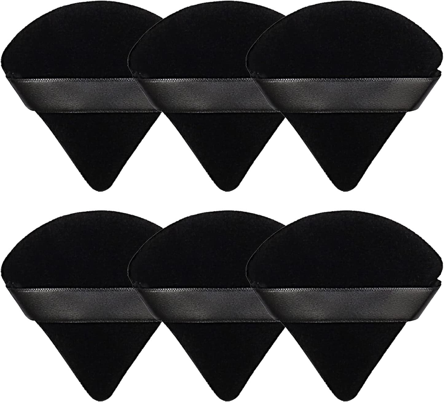 6 Pcs Powder Puff, Triangle Powder Puff with Strap Pure Cotton Powder ...