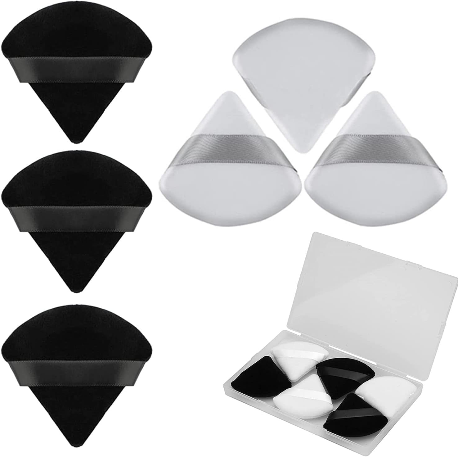 6 Pcs Powder Puff, Triangle Powder Puff with Strap Soft Pure Cotton ...