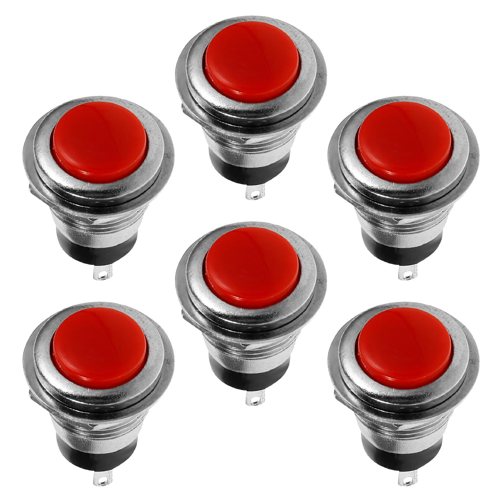 6 Pcs Power Switch Button Buttons Momentary Button Switch 2 Pin Switch Momentary Push Button ...