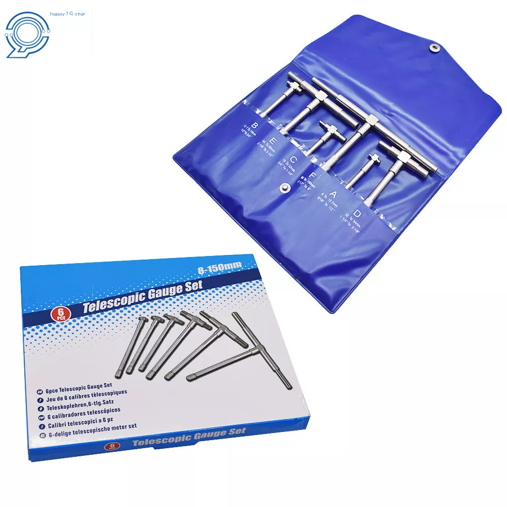 6 Pcs Precision Telescoping Gage 5/16 - 6 Measure T Bore Hole Gauges W ...