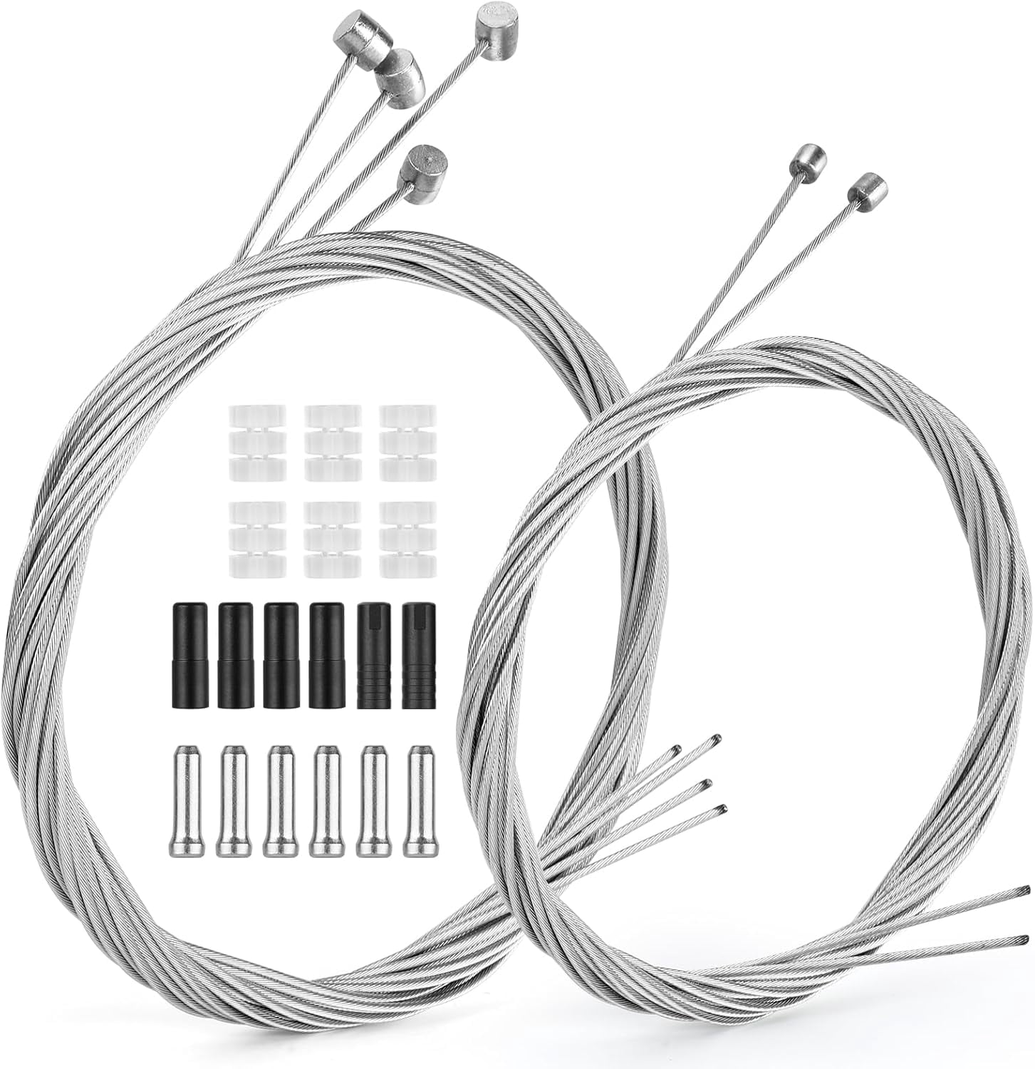 6 Pcs Premium Bicycle Brake Cable Kits -4 Mountain Bike Cables and 2 ...