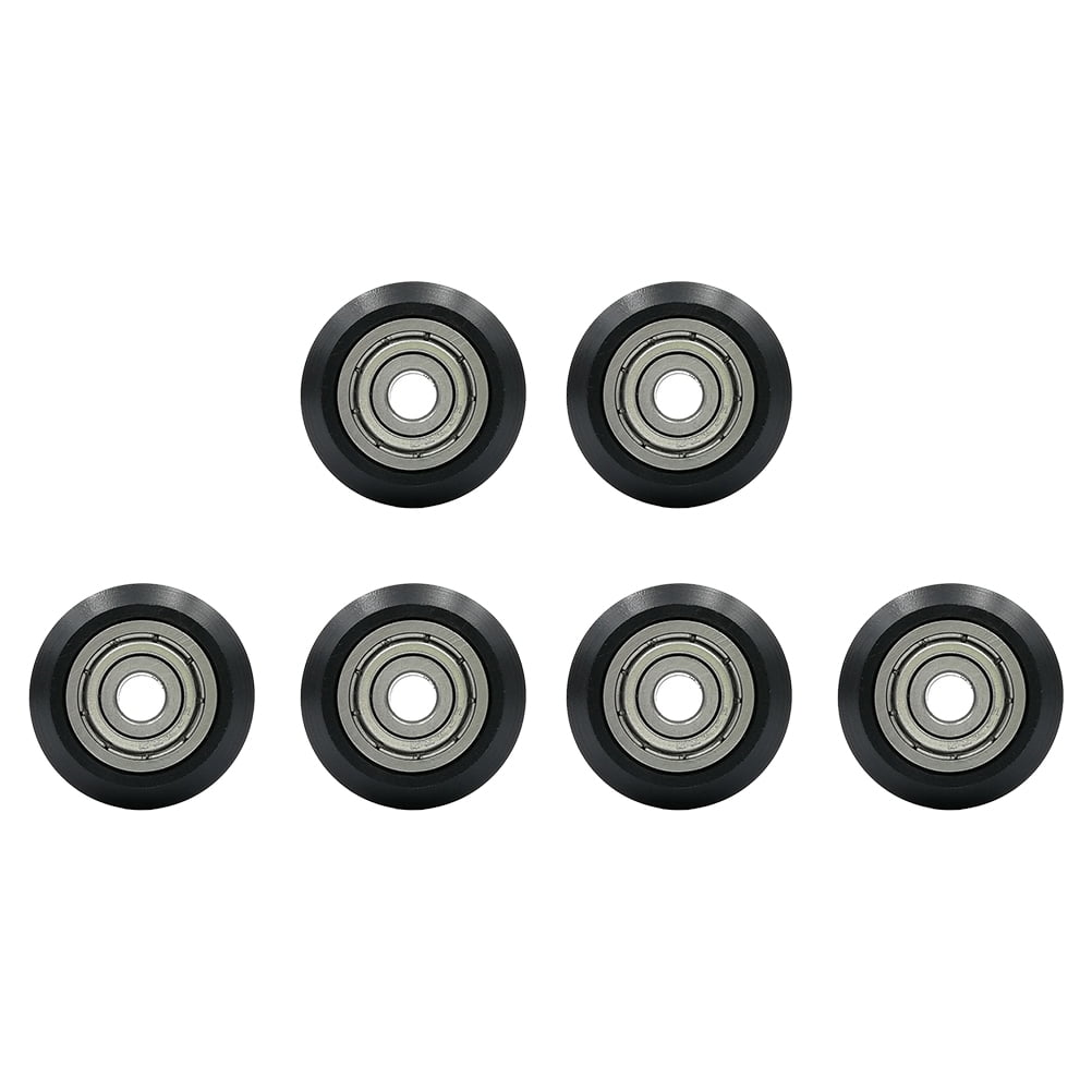 6 Pcs Printer Roller Wheels Plastic Pulley V Groove Ball Bearings ...