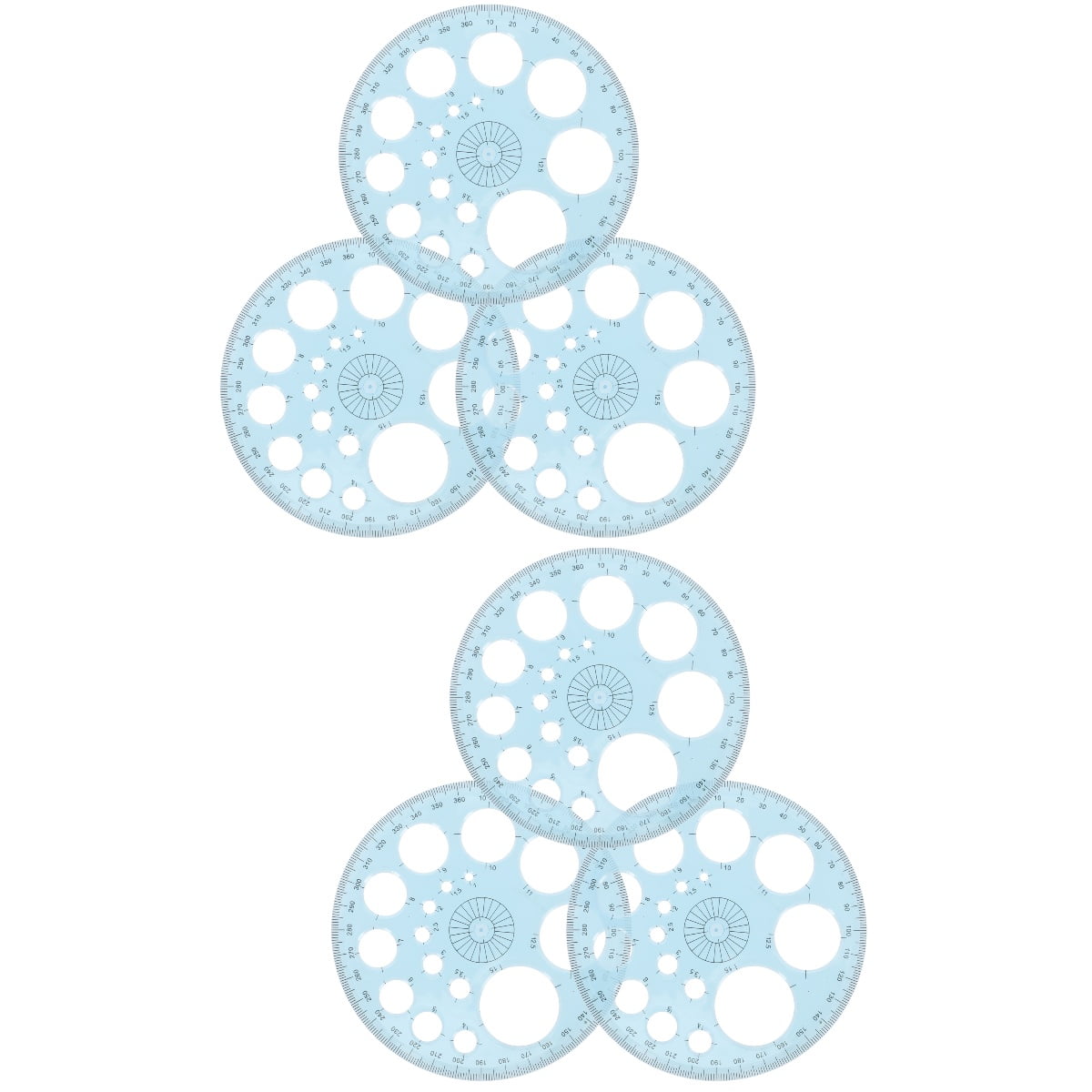 6 Pcs Protractor Multifunction for Geometry Math Ruler Drafting Tool ...