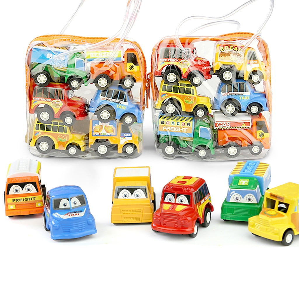 6 Pcs Pull Back Cars Toys Set for Kids 3 4 5 6 7 Year Old Mini Vehicles ...
