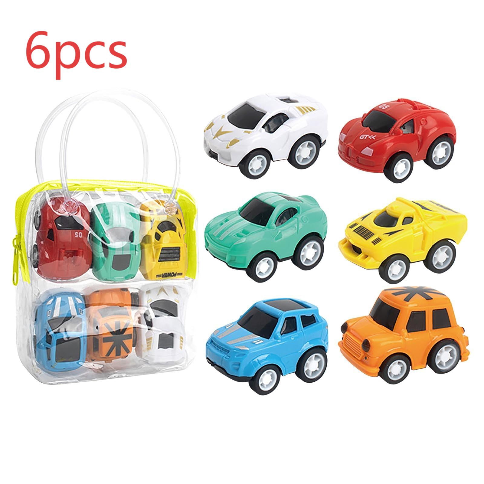 6 Pcs Pull Back City Cars and Trucks Toy Vehicles Set, Friction Powered ...