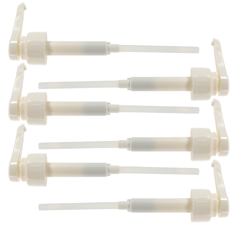 6pcs Plastic Dispensing Pump for Home Use Syrup Sauce Olive Oil Beige ...