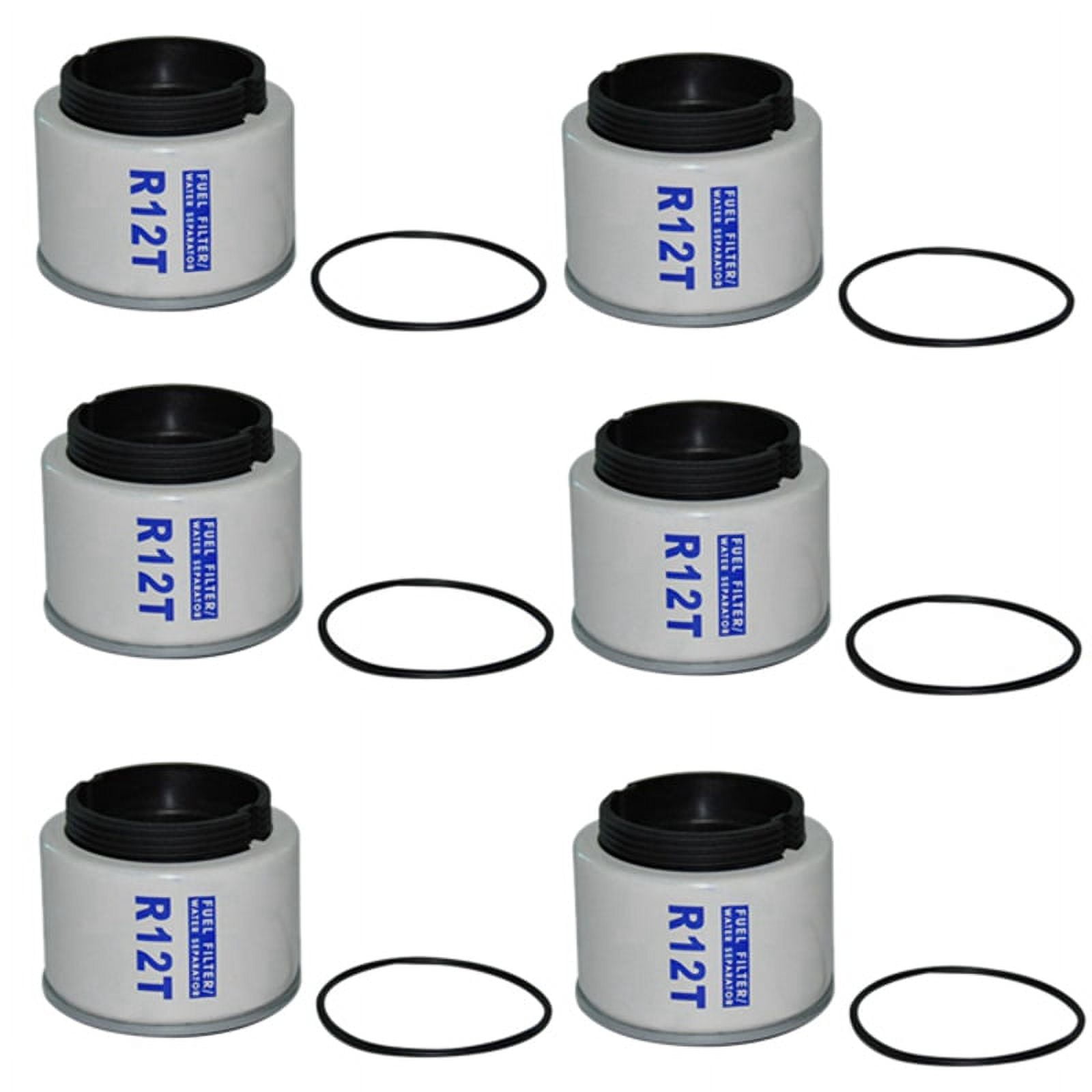6 Pcs R12T Fuel/ Water Separator Filter elements for Racor 140R 120AT ...