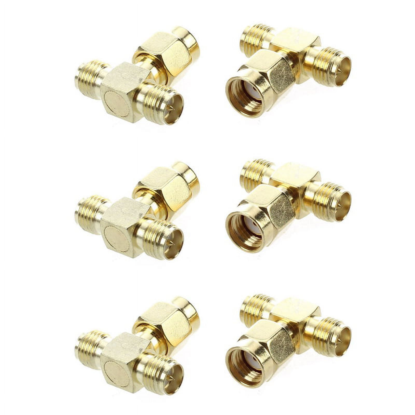 6 Pcs RP SMA Male to Two RP SMA Female Triple T RF Adapter Connector 3 ...