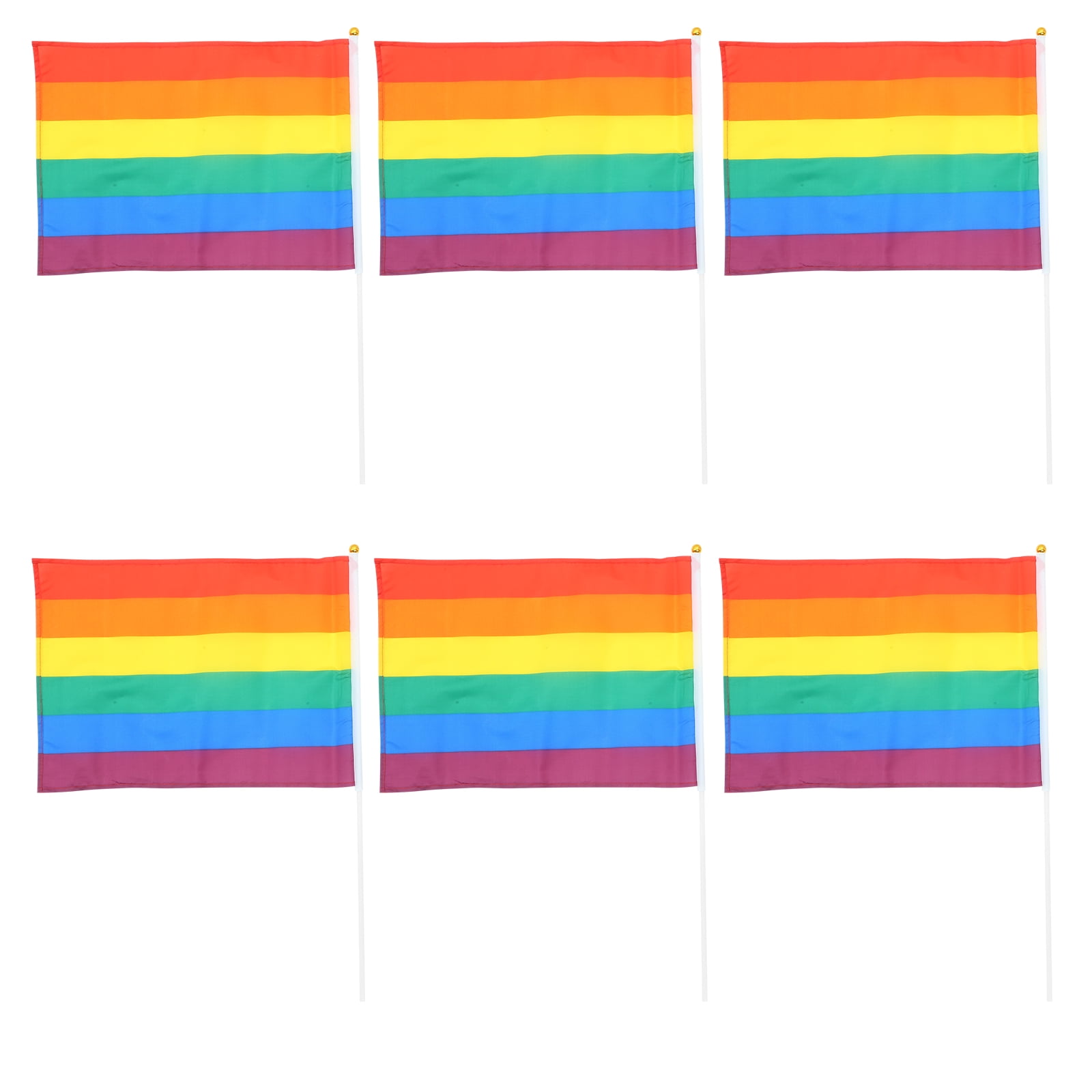 6 Pcs Rainbow Flag Pride Decoration Progress LGBT Flags Bunting ...