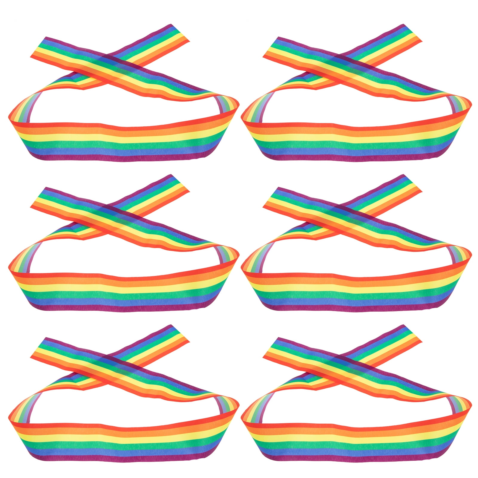 6 Pcs Rainbow Flag Ribbon Bowknot Making Hair Ribbons Gift Pride ...