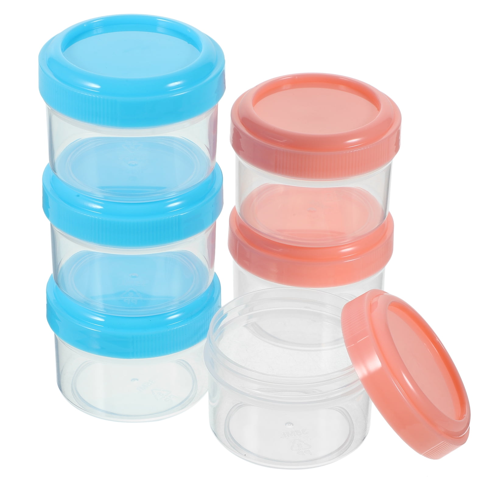 6 Pcs Random Color) Dressing Containers Screw Cap Salad Condiment with ...