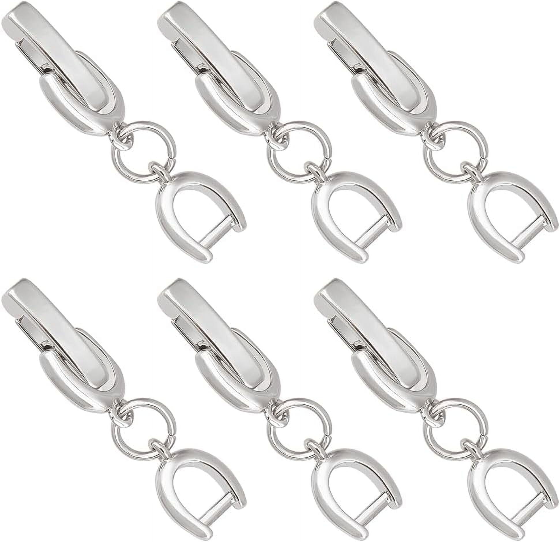 6 Pcs Real Platinum Plated Necklace Extender 0.73x0.23inch Foldover ...