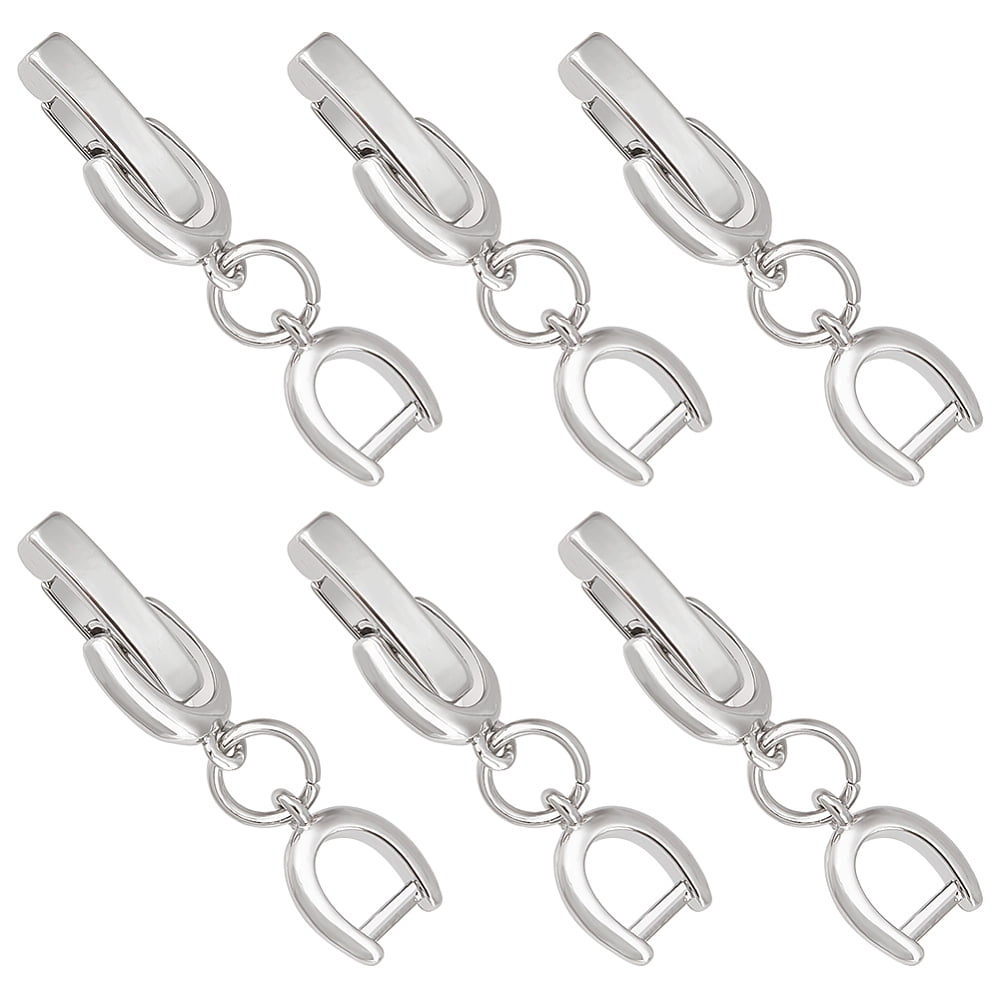 6 Pcs Real Platinum Plated Necklace Extender 0.73x0.23inch Foldover ...