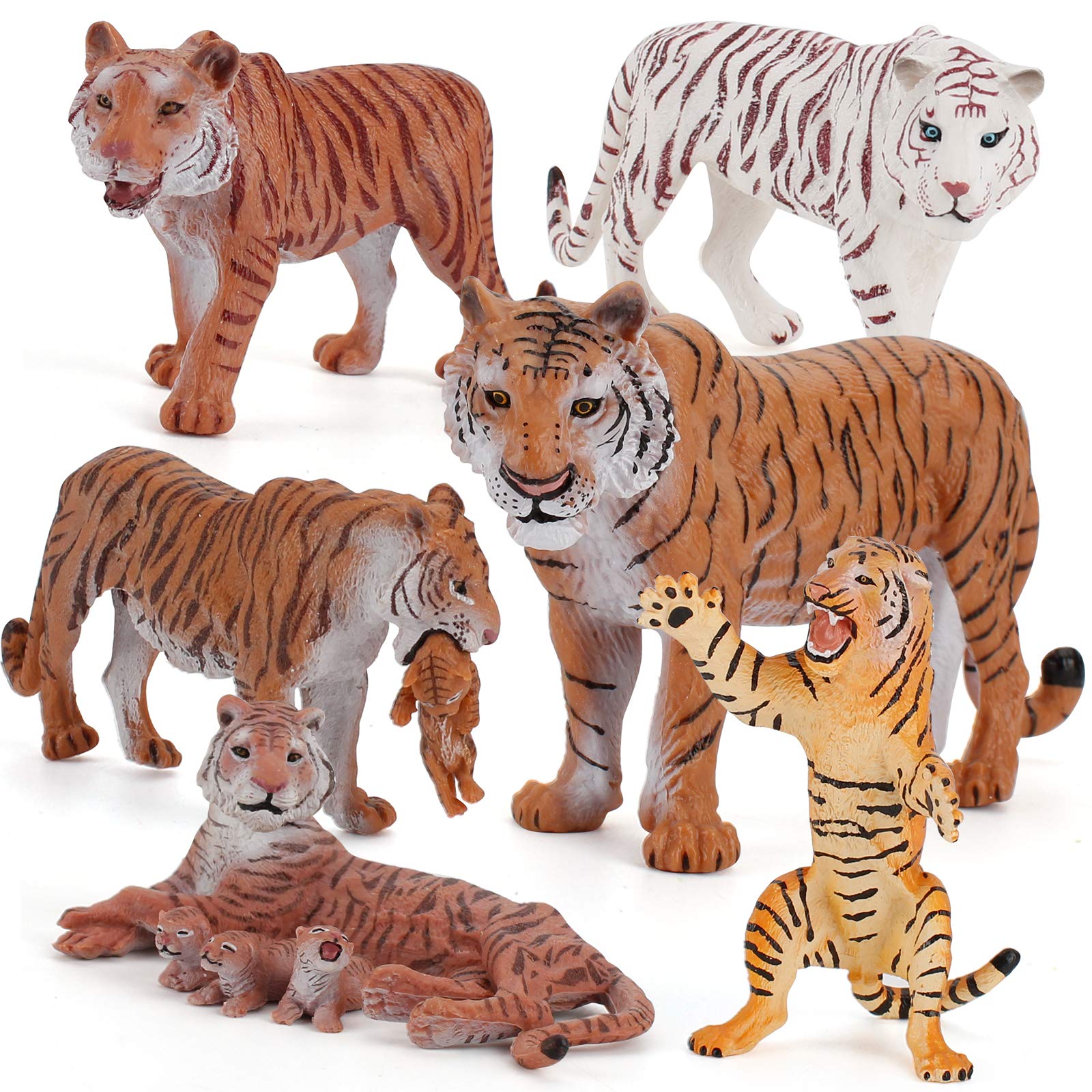 6 Pcs Realistic Wildlife Animal Figures Tiger Model Figurines Party ...
