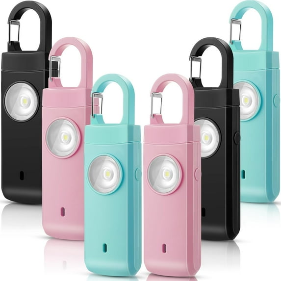 6 Pcs Rechar able Personal Safety Alarm for Women 130dB Loud Sound ...