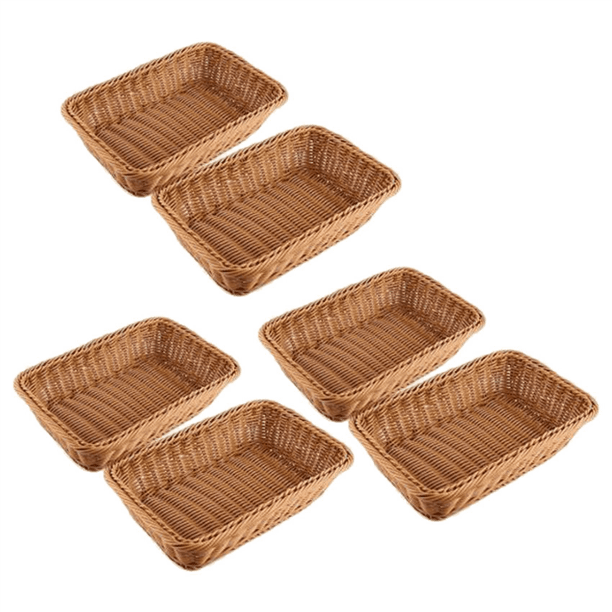 6 Pcs Rectangular Basket for Table Or Counter Display for Bread,Fruits ...