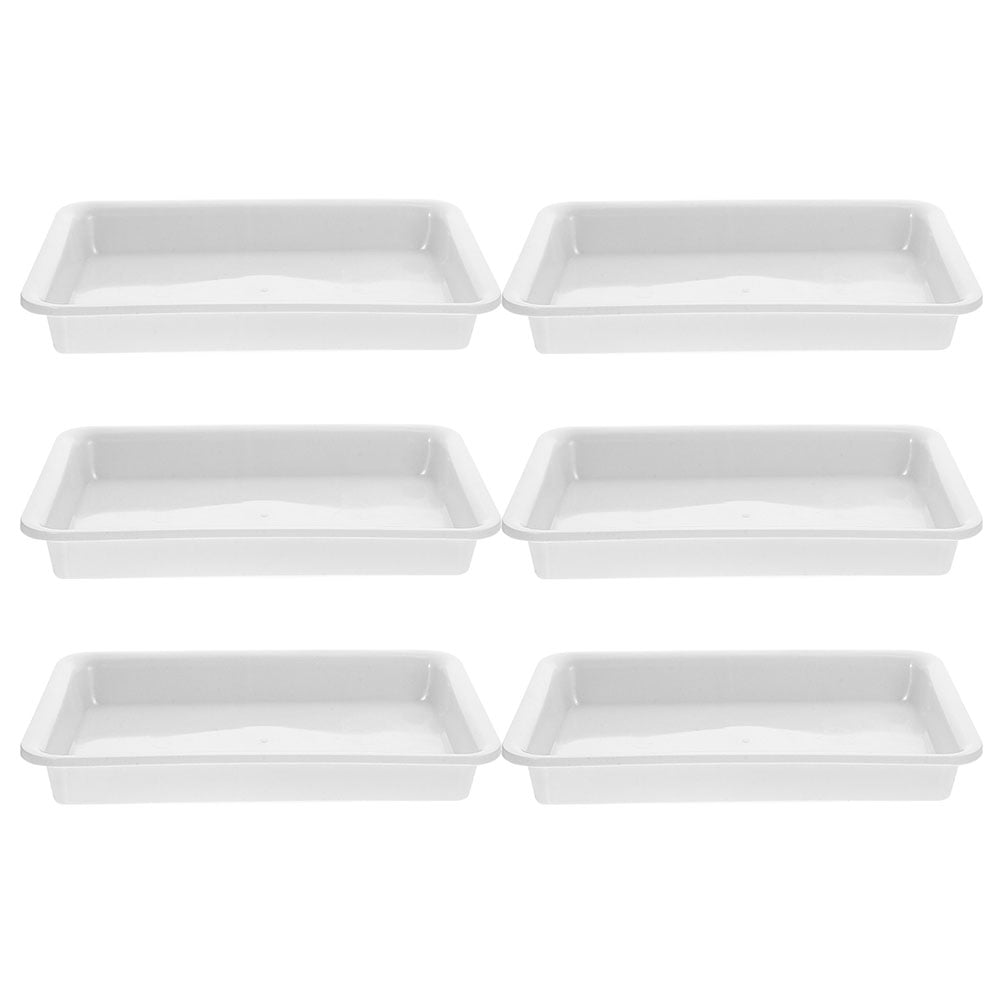 WRITWAA 6Pcs Rectangular Plant Saucer Tray White Plastic Pot Drip Tray ...