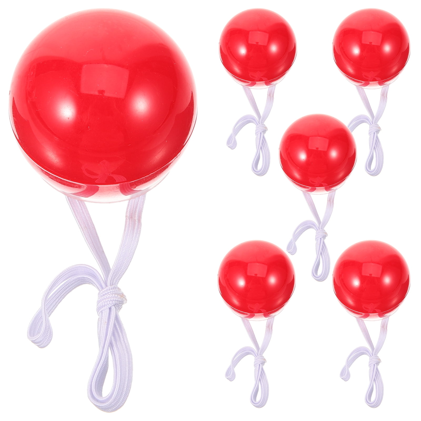 6 Pcs Red Clown Nose Dress-up Props Christmas Party Costume Red Foam ...