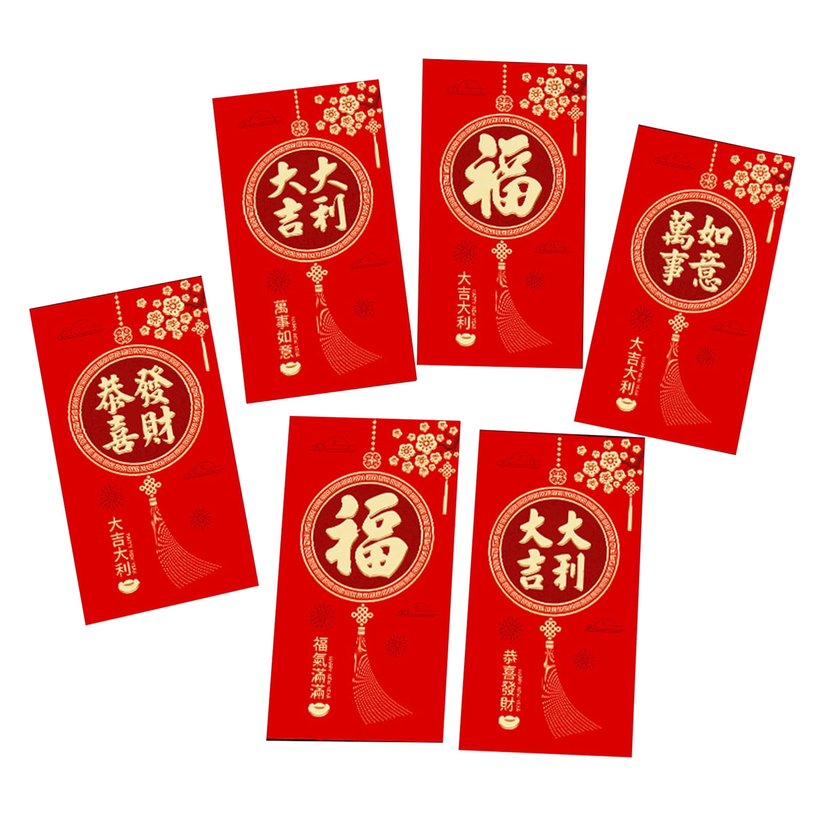 6 Pcs Red Envelopes 2025 Chinese New Year Red Packets Snake Theme Lucky ...