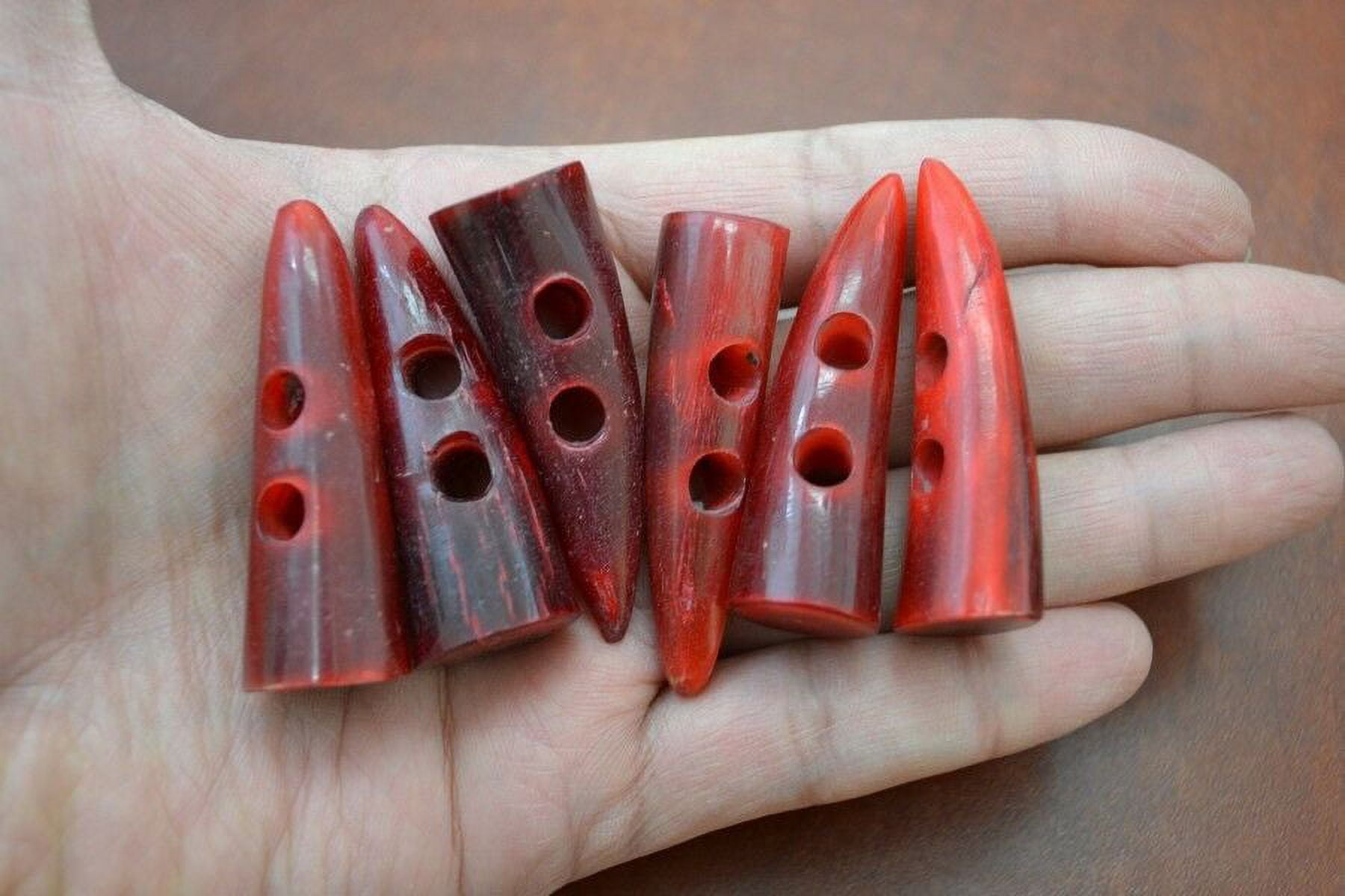 6 Pcs Red Horn Toggle Sewing Buttons 2" - Walmart.com