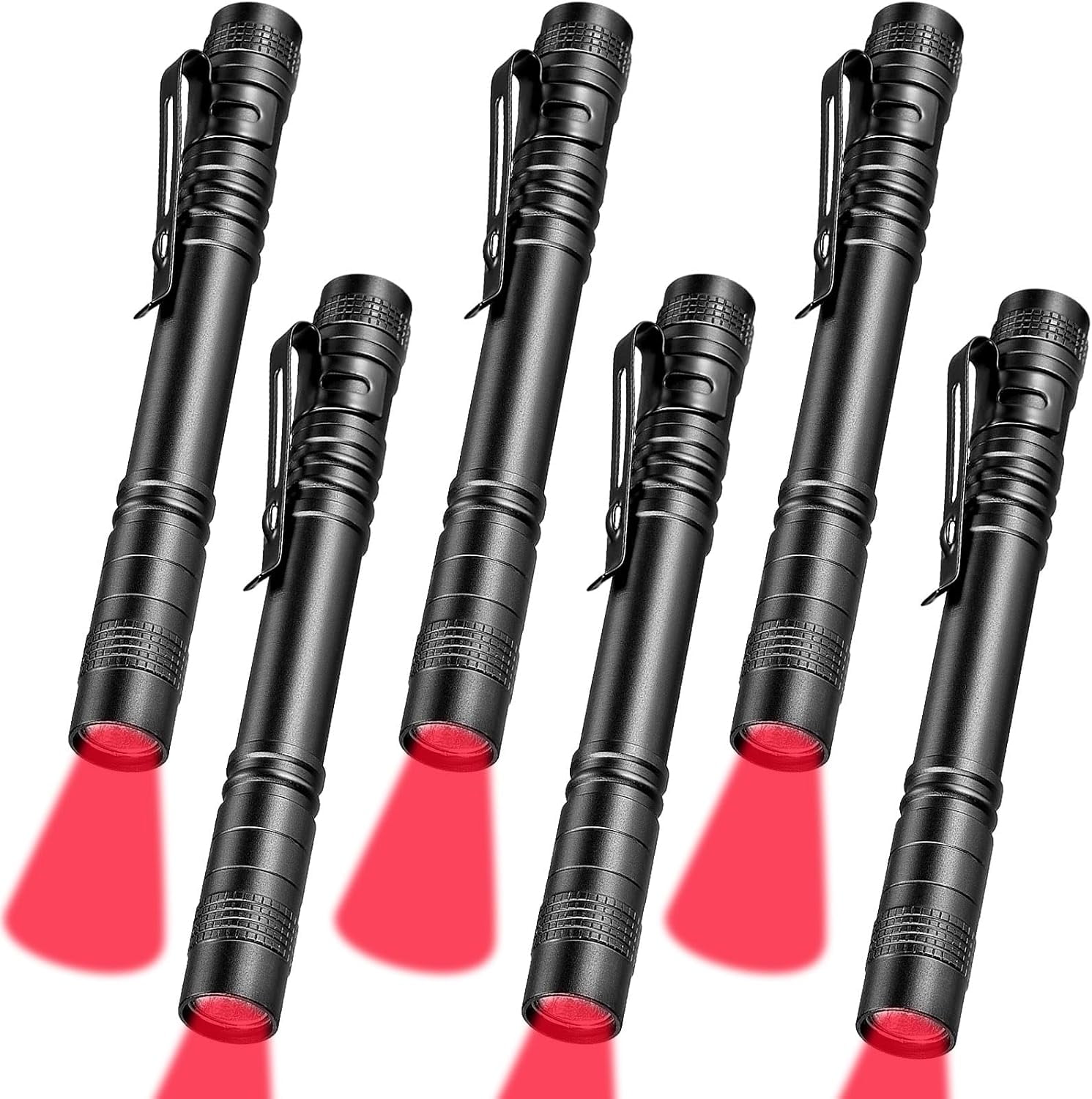 6 Pcs Red Light Flashlight Red LED Flashlight Pen Light Bright Torch ...