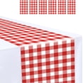 6 Pcs Red and White Checkered Plastic Table Runners 14 x 108 Gingham ...