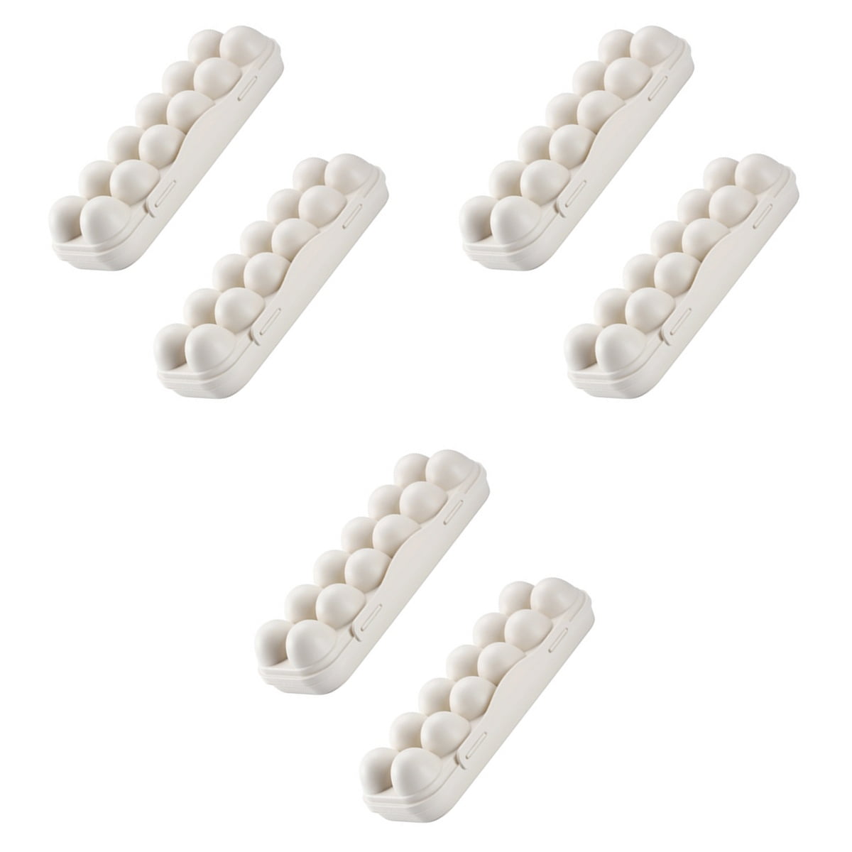 MERRYHAPY Stackable 12 Grids Egg Tray for Fridge Khaki Durable ...