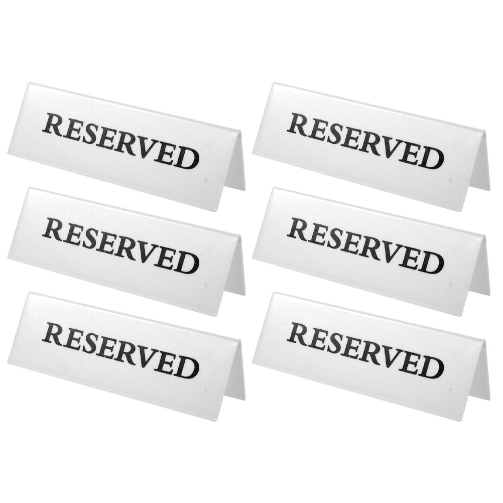 6 Pcs Reservation Acrylic Inverted Triangle Hotel Restaurant Table ...
