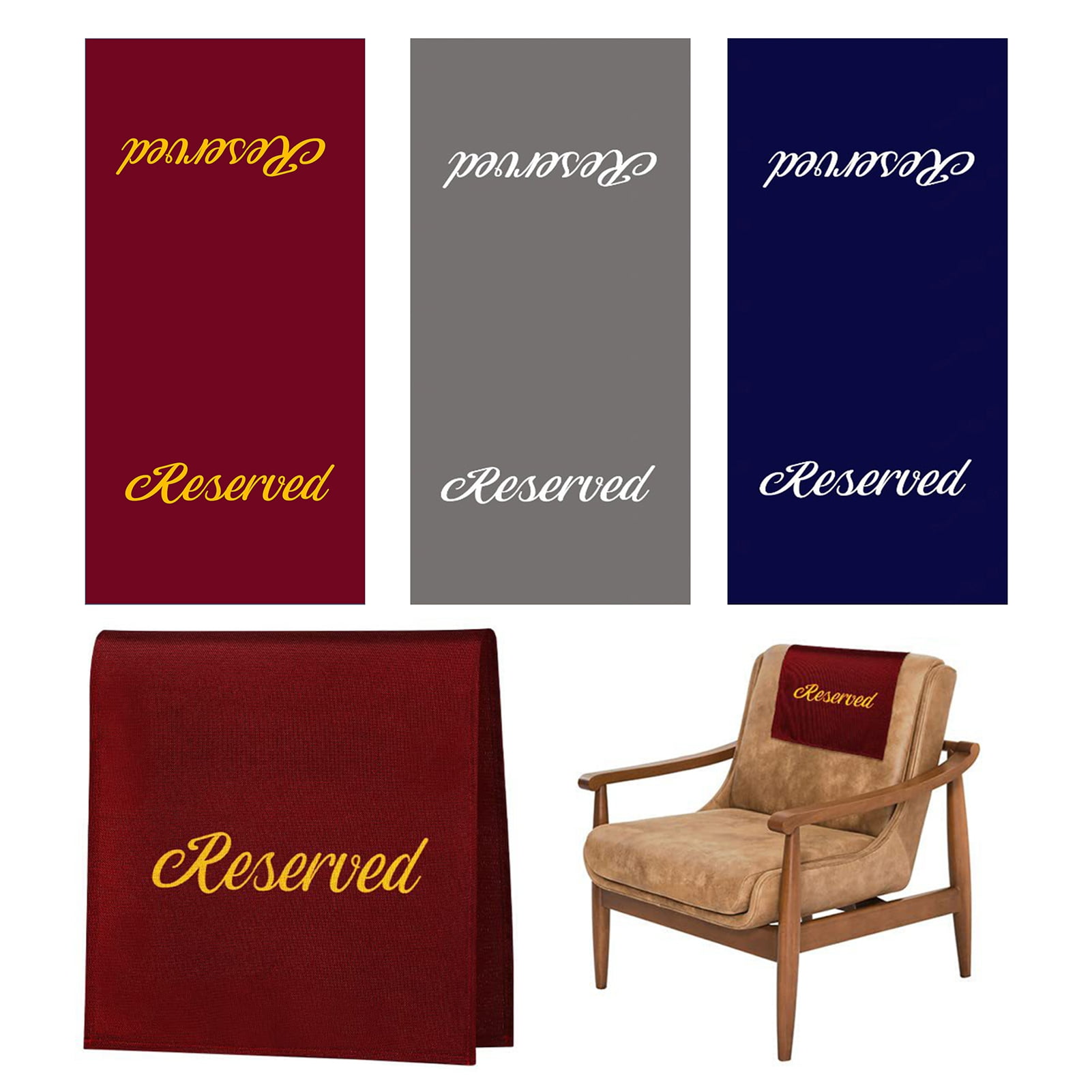 6 Pcs Reserved Chair Signs - Church Pew Reserved Seating Signs with ...