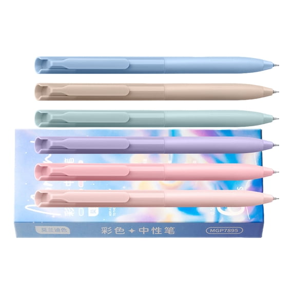 6 Pcs Retractable Gel Inks Pen with Refills Signing Pens Quick Drying ...