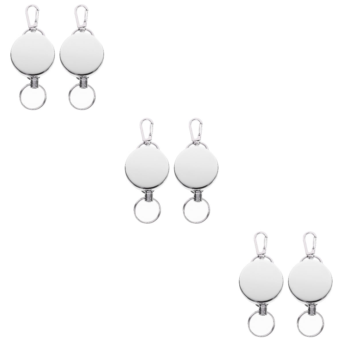 6 Pcs Retractable Key Ring Practical Badge Holder Useful Keychain with ...