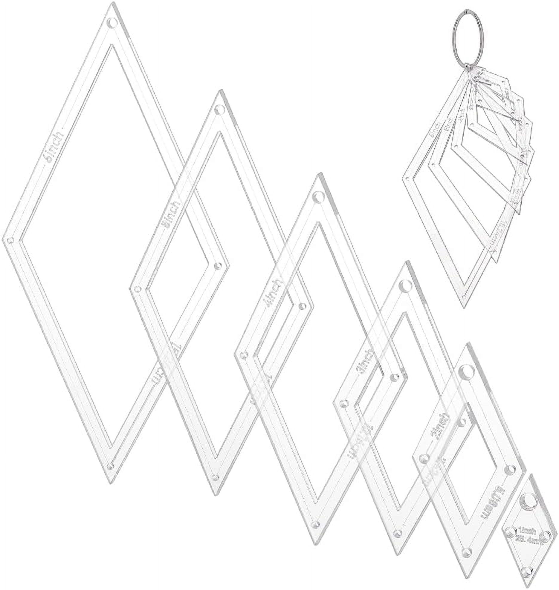 6 Pcs Rhombus Quilting Acrylic Template 6 Sizes Quilting Templates with ...