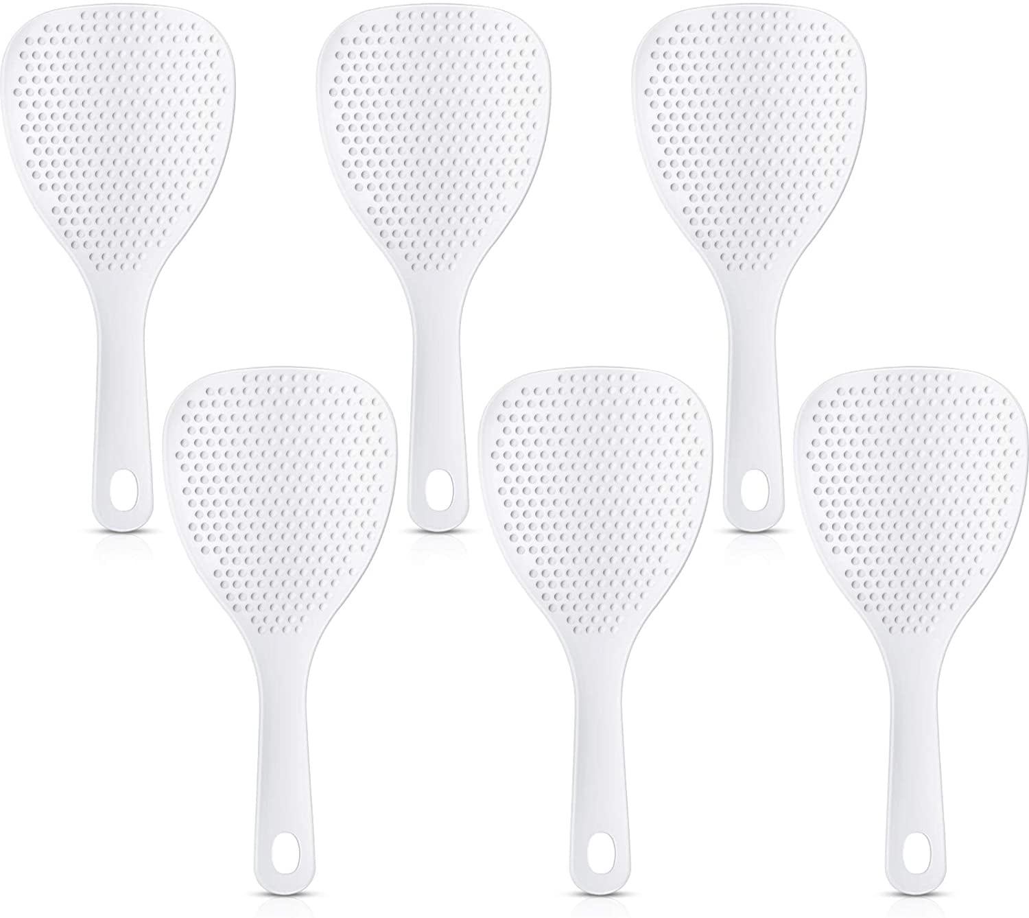 6 Pcs Rice Paddle, 7.5 Inch, Plastic Non Stick Rice Spoon Scooper ...
