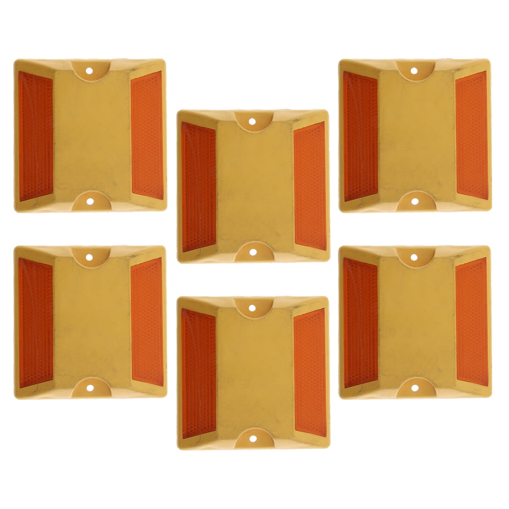 6 Pcs Road Reflectors Street Pavement Stud Reflective Markers for Speed ...