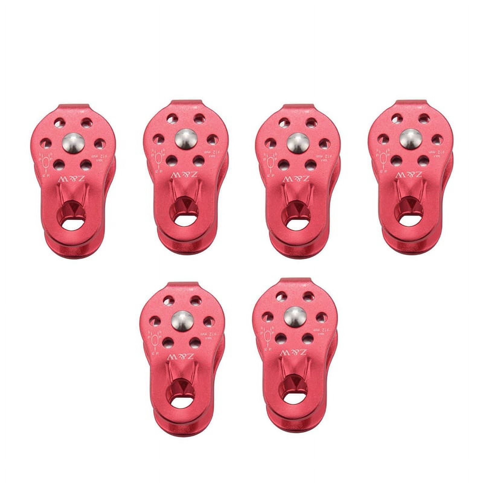 6 Pcs Rock Pulley Rope Tree Climbing Climber Arborist Fixed Pulley Red ...