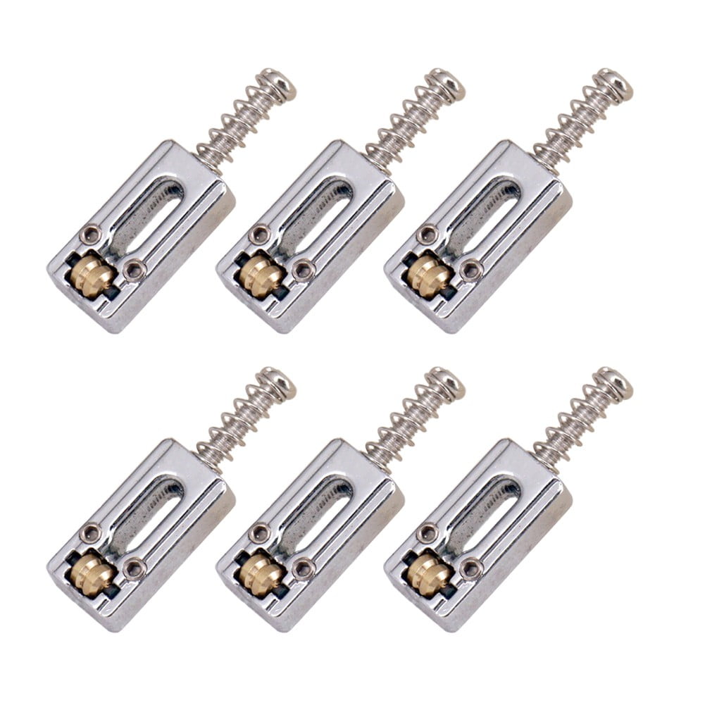 6 Pcs Roller Bridge Tremolo Saddles For Strat TL Electric Guitar Chrome ...