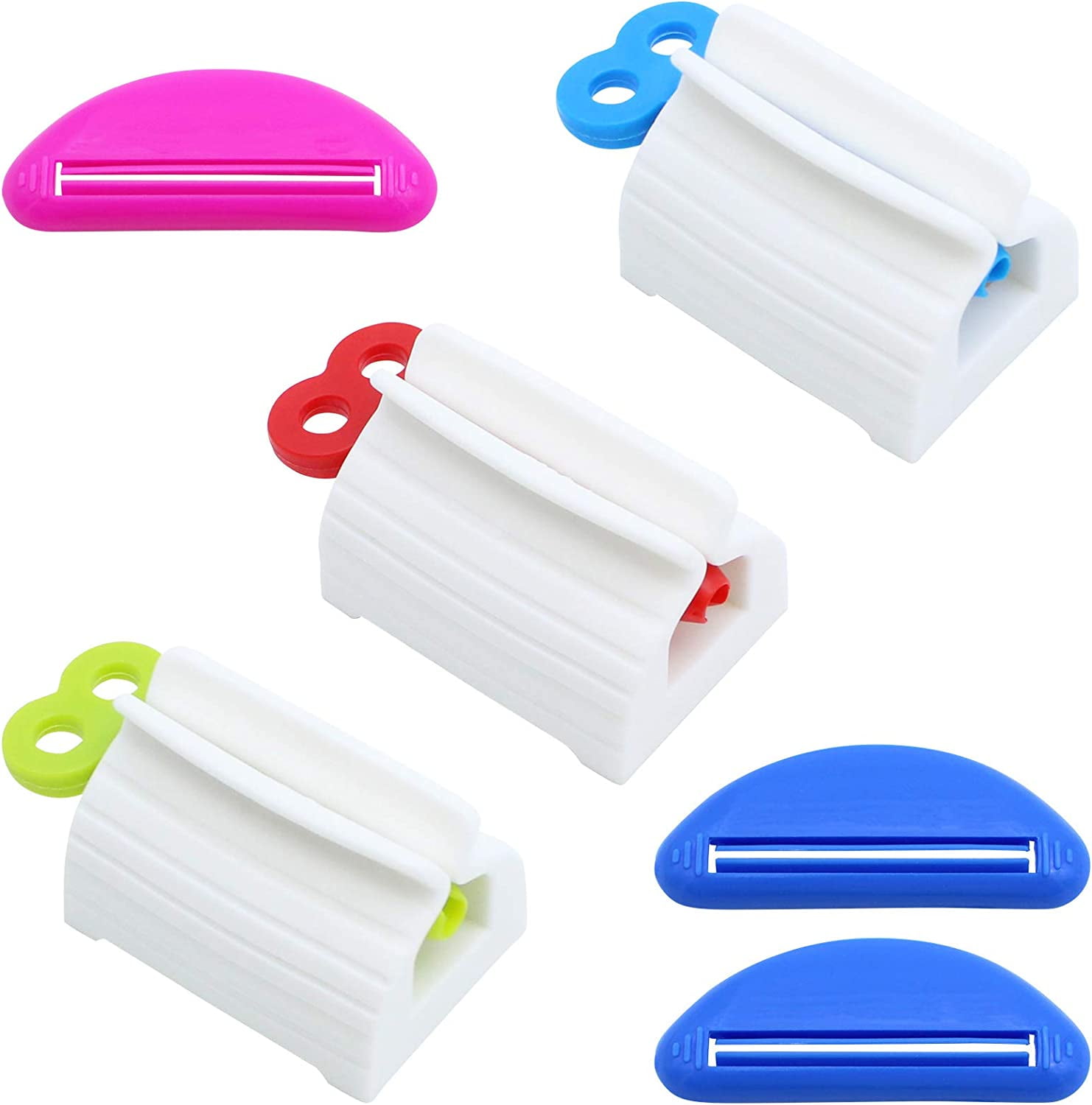6 Pcs Rolling Tube Toothpaste Squeezer Plastic Rotate Toothpaste ...