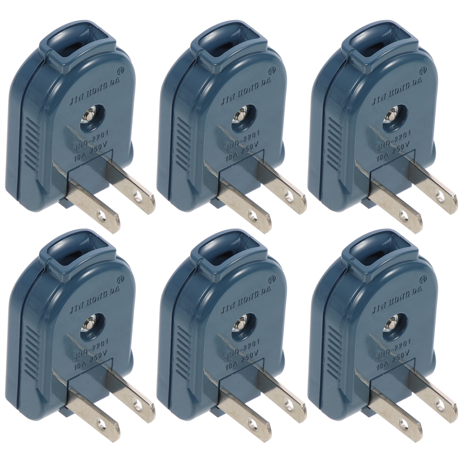 6 Pcs Rotatable Electrical Plug Replacement 2 Prong Extension Cord Pin ...