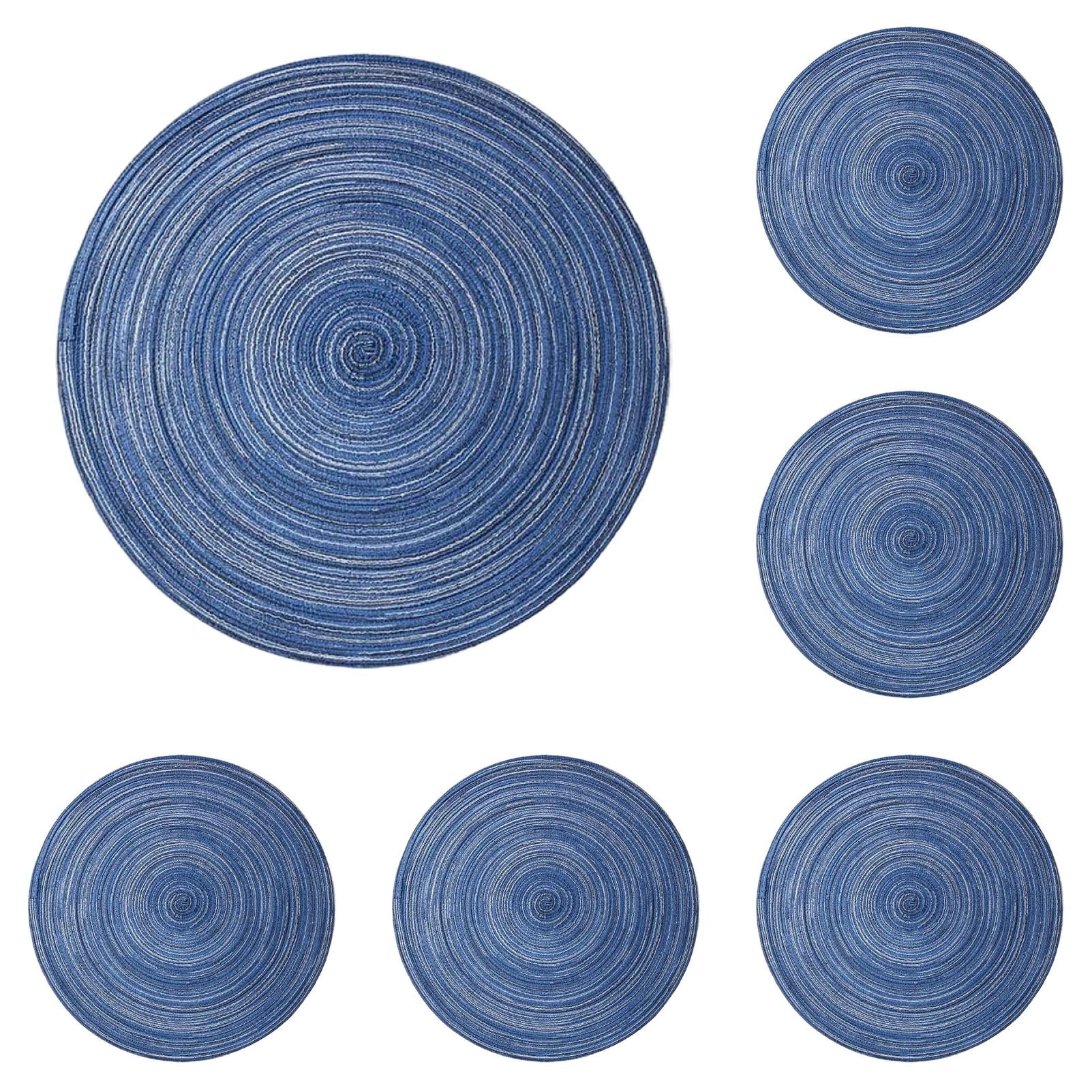6 Pcs Round Braided Placemats, Circle Place Mats Kitchen Table Mats for ...