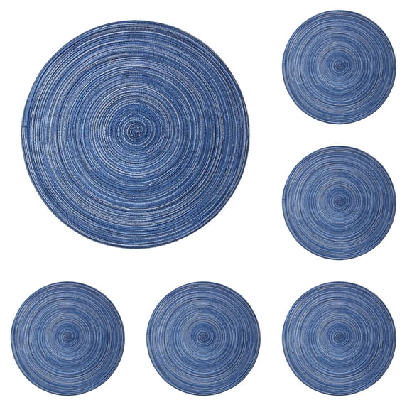 6 Pcs Round Braided Placemats, Circle Place Mats Kitchen Table Mats for ...