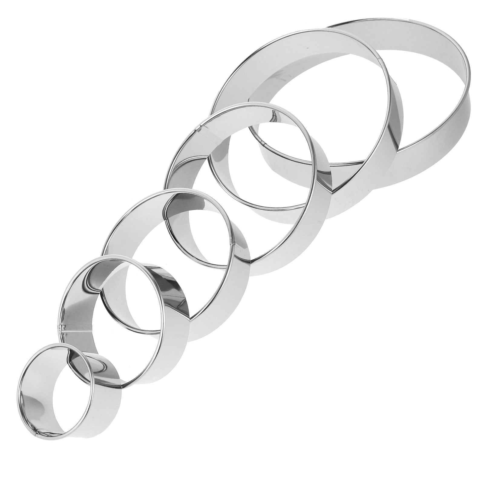 6 Pcs Round Cake Mold Circle Cookie Cutter Biscuit Cutters Pastry Rings ...