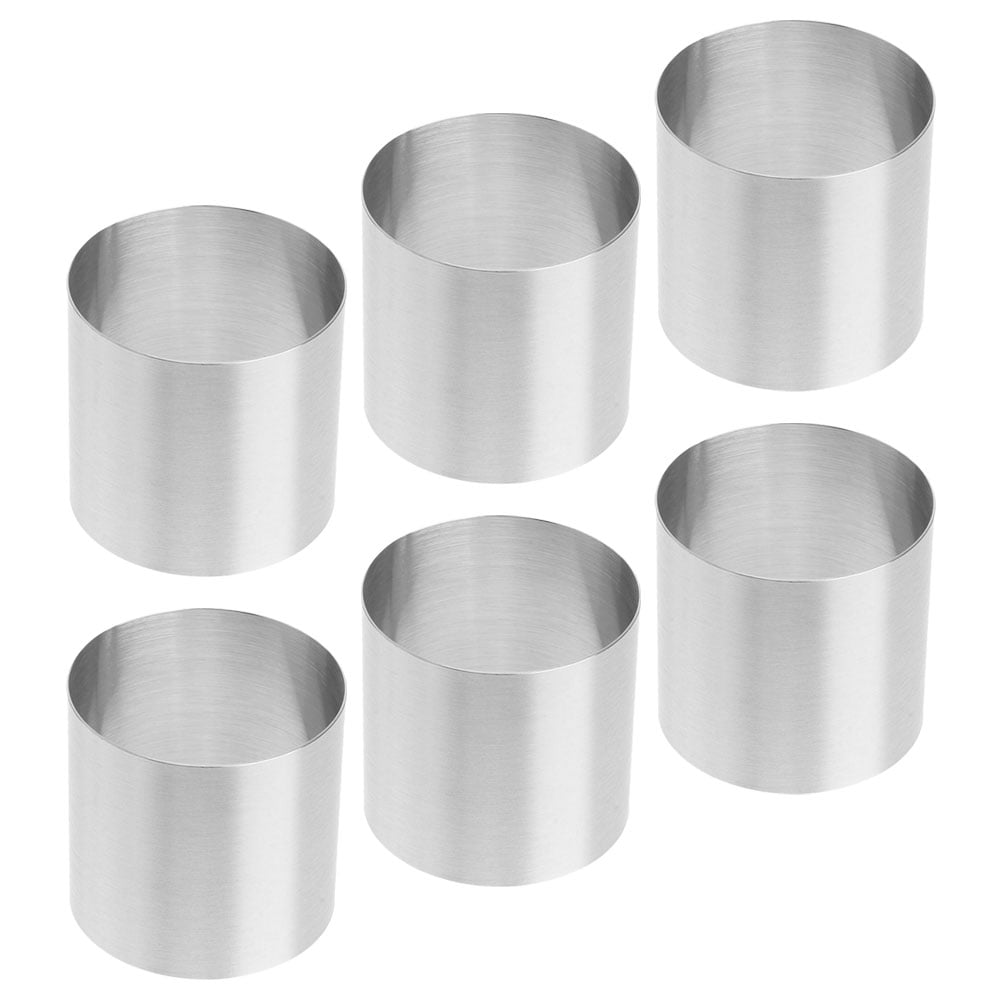 6 Pcs Round Mousse Circle Baking Tray Pan Stainless Steel Griddle Cake ...