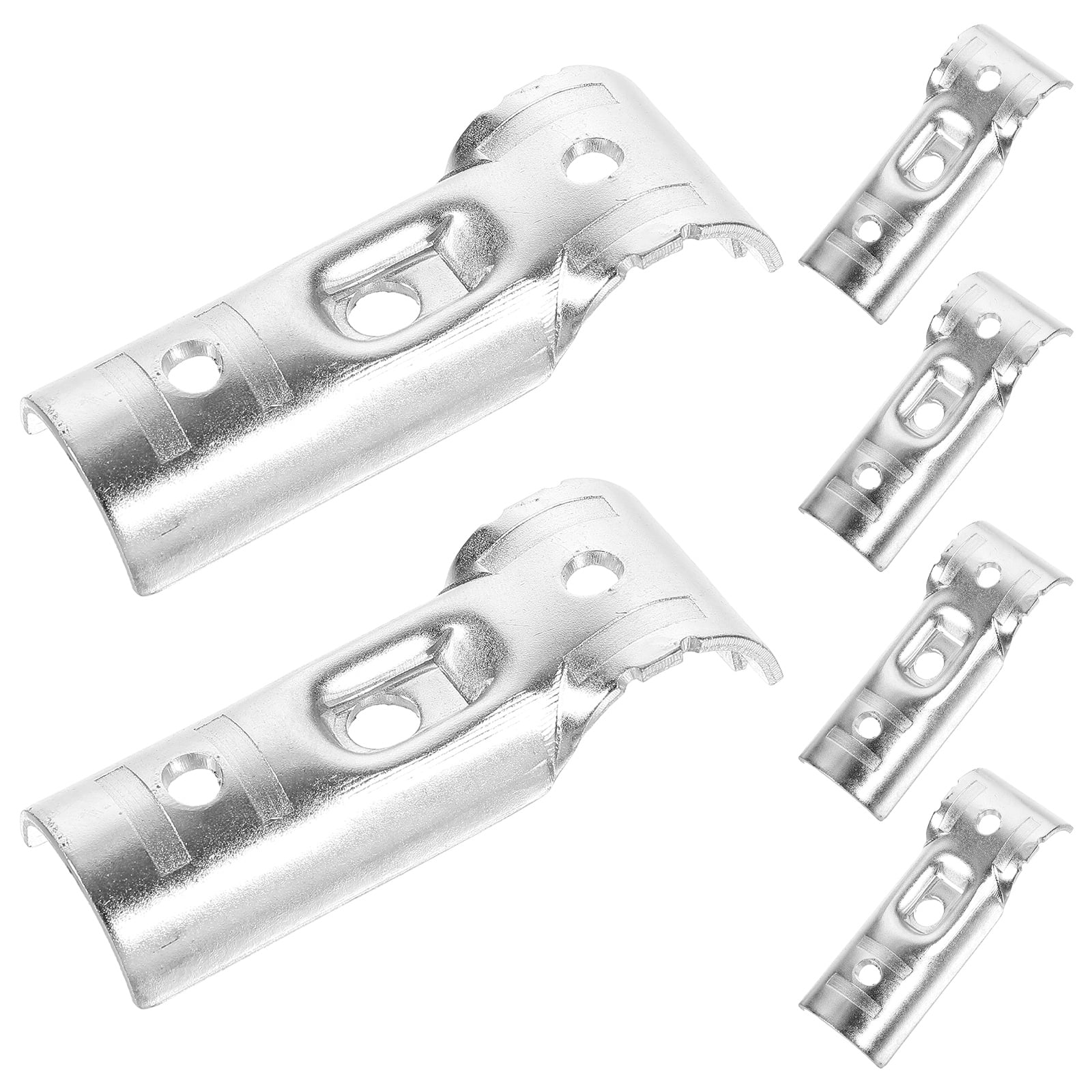 6 Pcs Round Pipe Joint Industrial Fittings Fence Clamp Parts End Rail ...