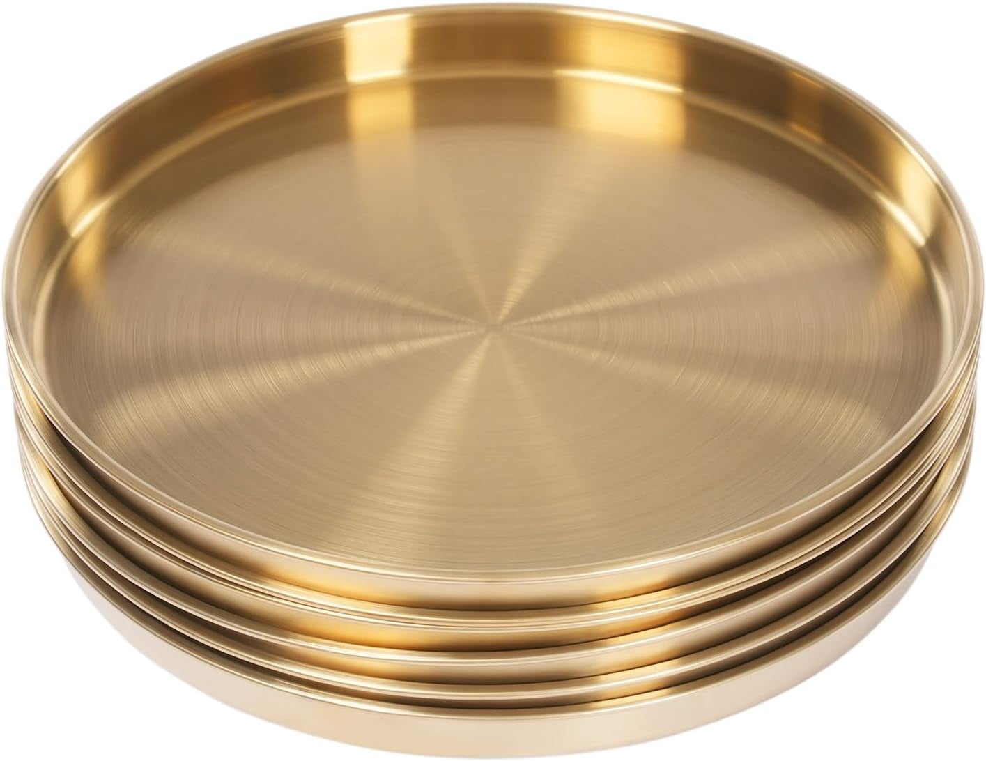 6 Pcs Round Serving Trays,12in Large Round Tray Gold Decorative Plate ...