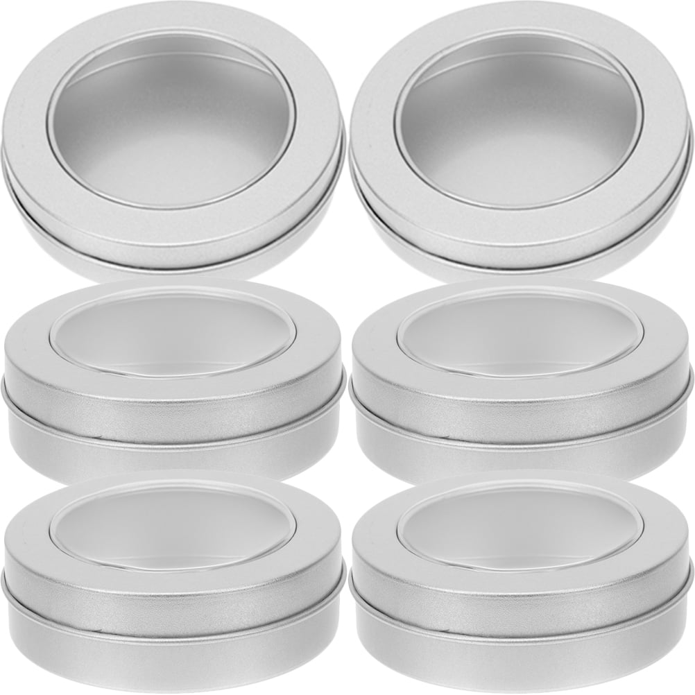 6 Pcs Round Tinplate Box Metal Container with Lid Tinplate Can Gift ...