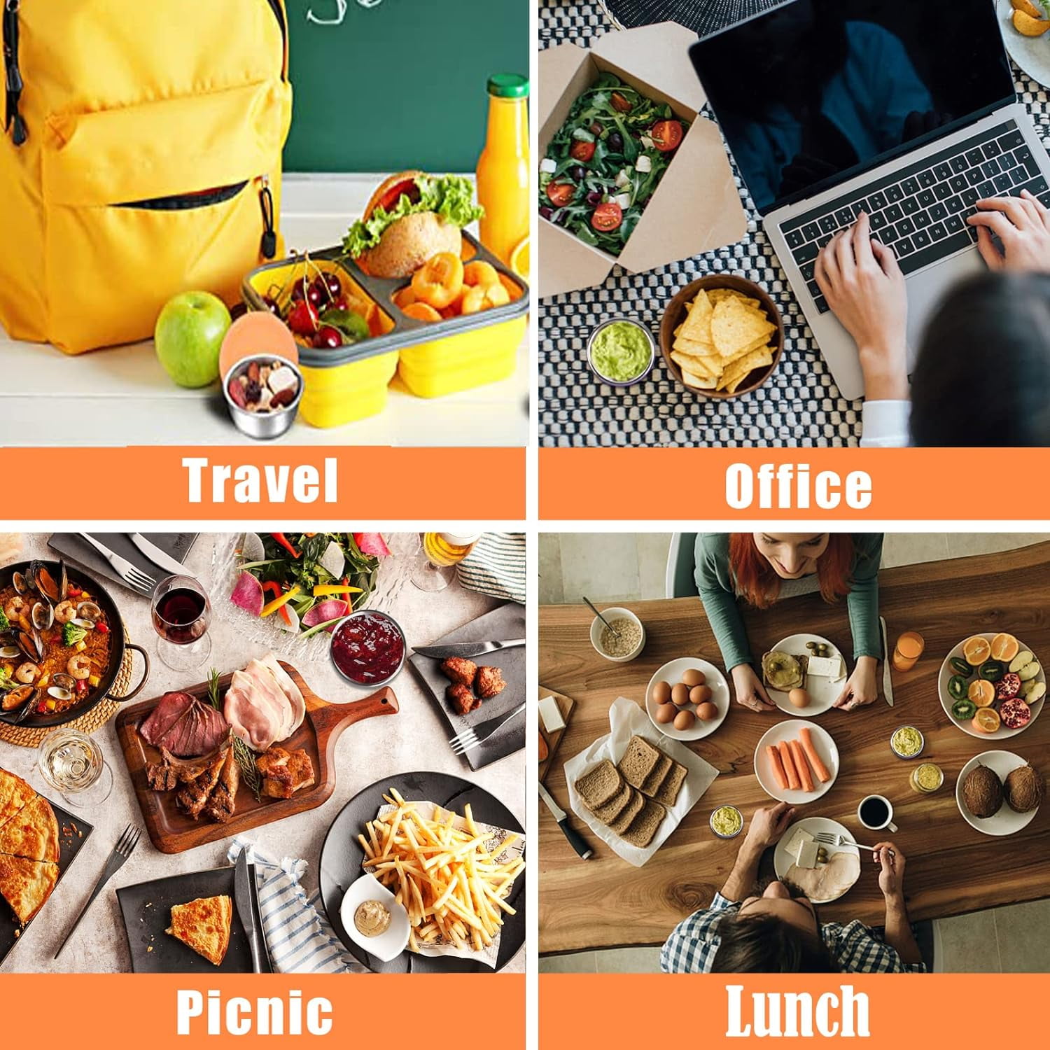 6 Pcs Salad Dressing Container To Go, Stainless Steel Small Condiment ...