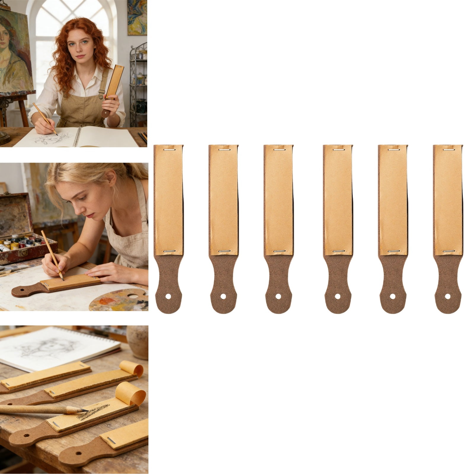 6 Pcs Sandpaper Pencil Sharpener Set - 10 Sheets Each, 6.3x1.18in ...