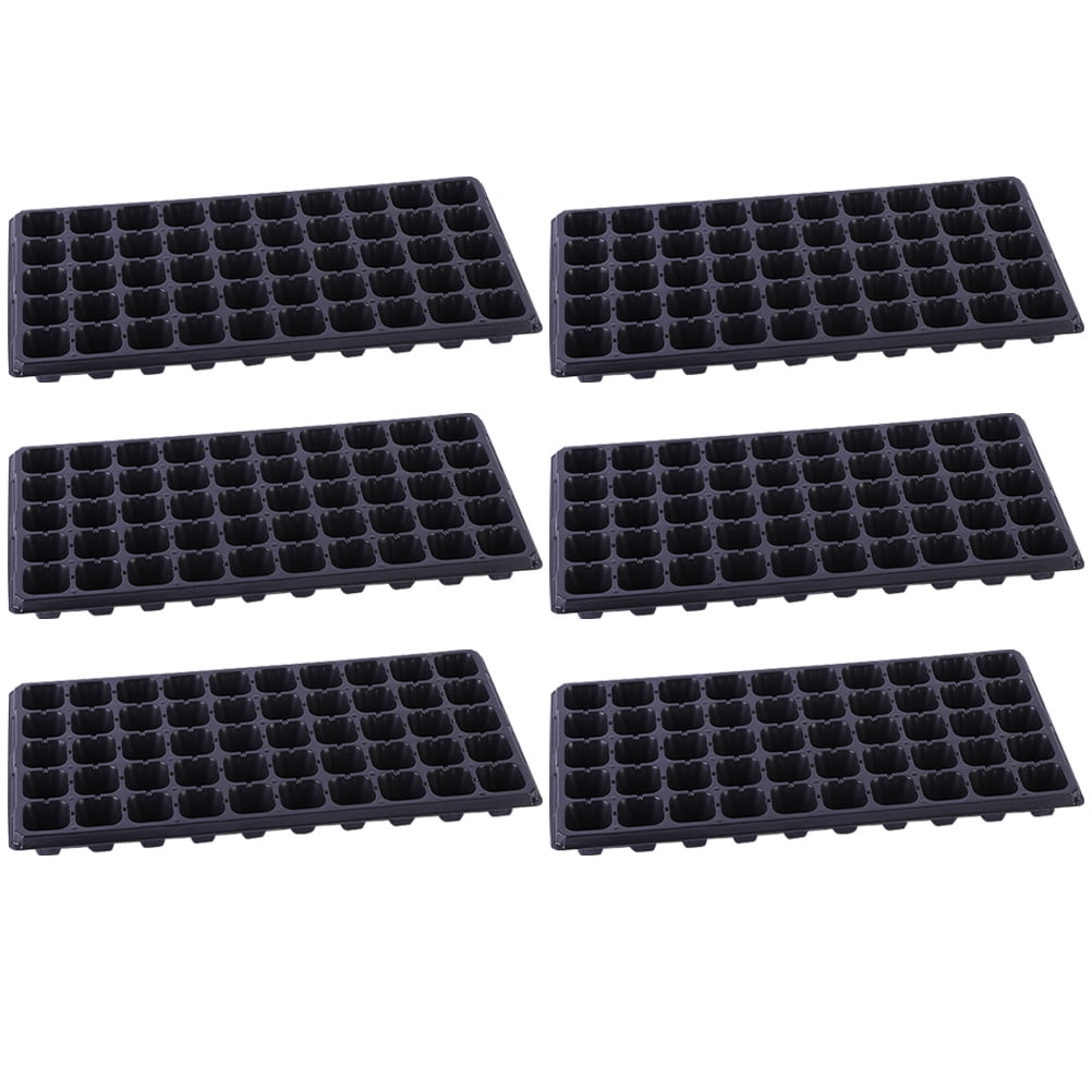 6 Pcs Saucer Garden Planting Tray Sturdy Plant Tray 54X28X5CM Black ...
