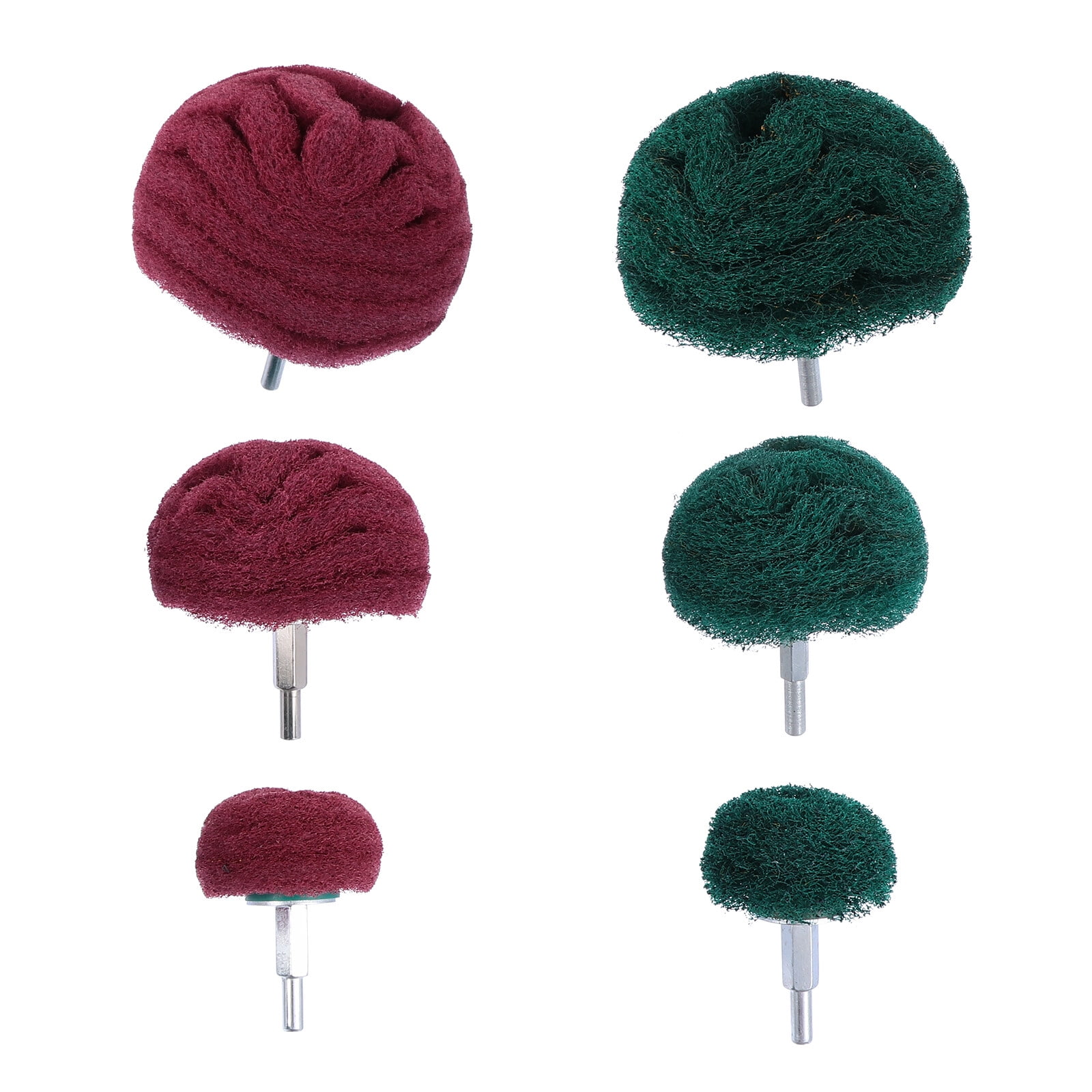 6 Pcs Scouring Pad Sanding Head Buffing Wheels De Burr Tools Mini Brush ...